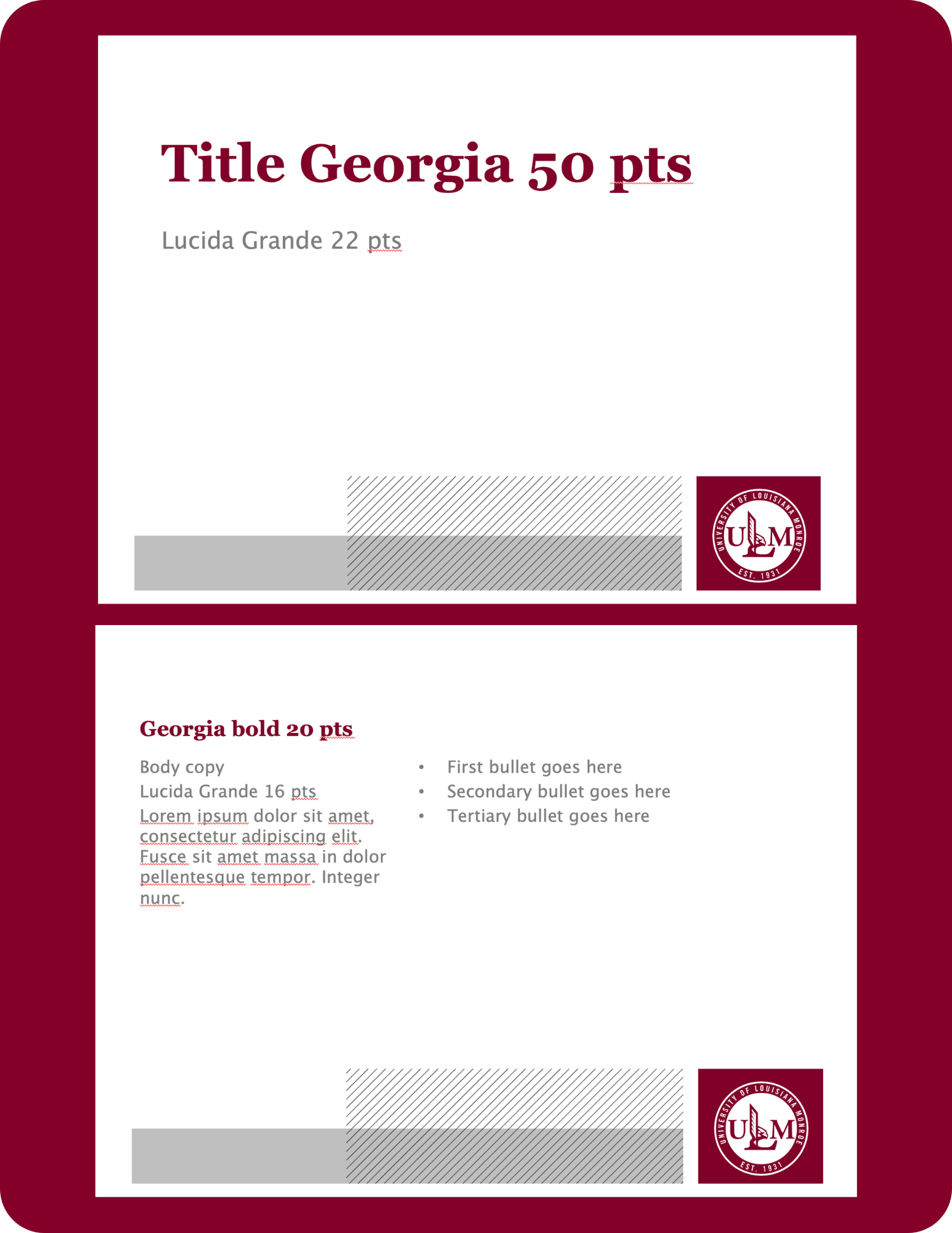 Templates | ULM University of Louisiana at Monroe