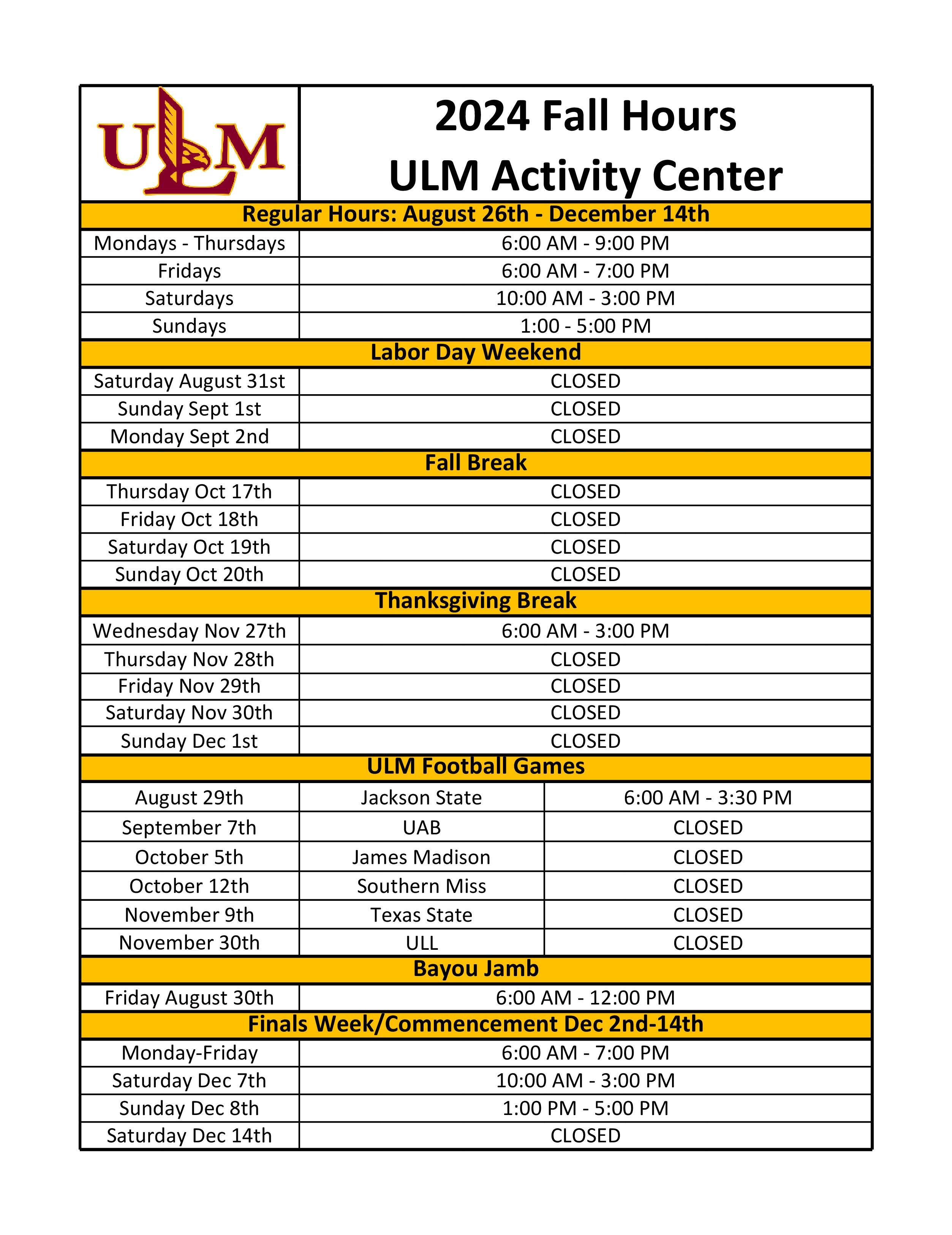 ULM Activity Center | ULM University of Louisiana at Monroe